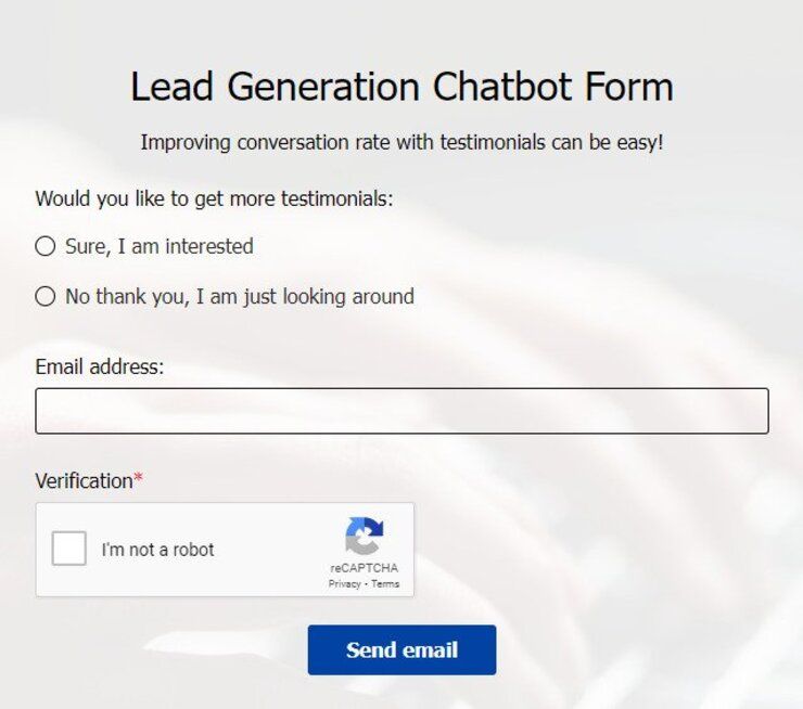 Free Lead Generation Chatbot Form Template | 123FormBuilder